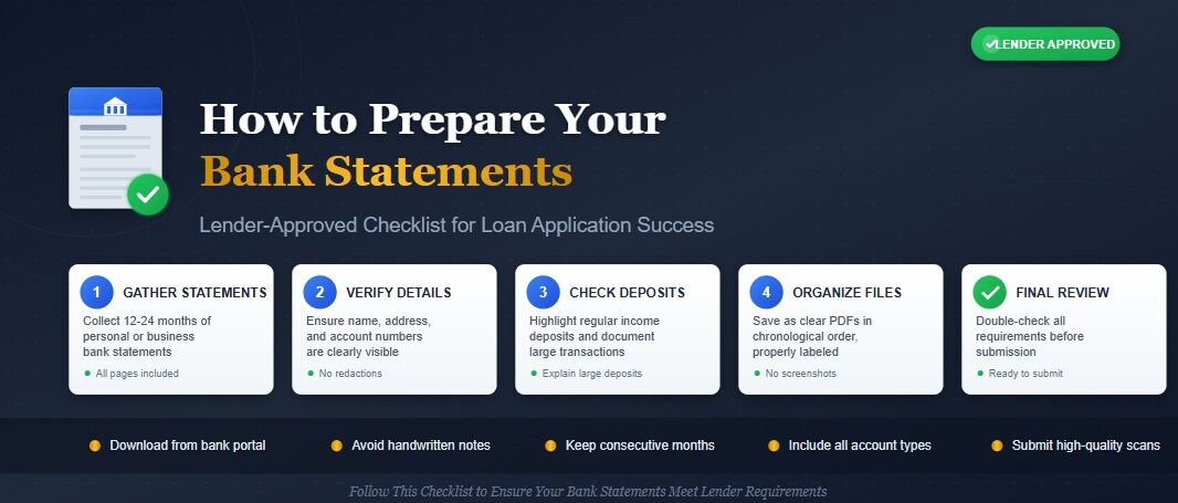 Bank Statements for Loan Application: Lender-Approved Guide